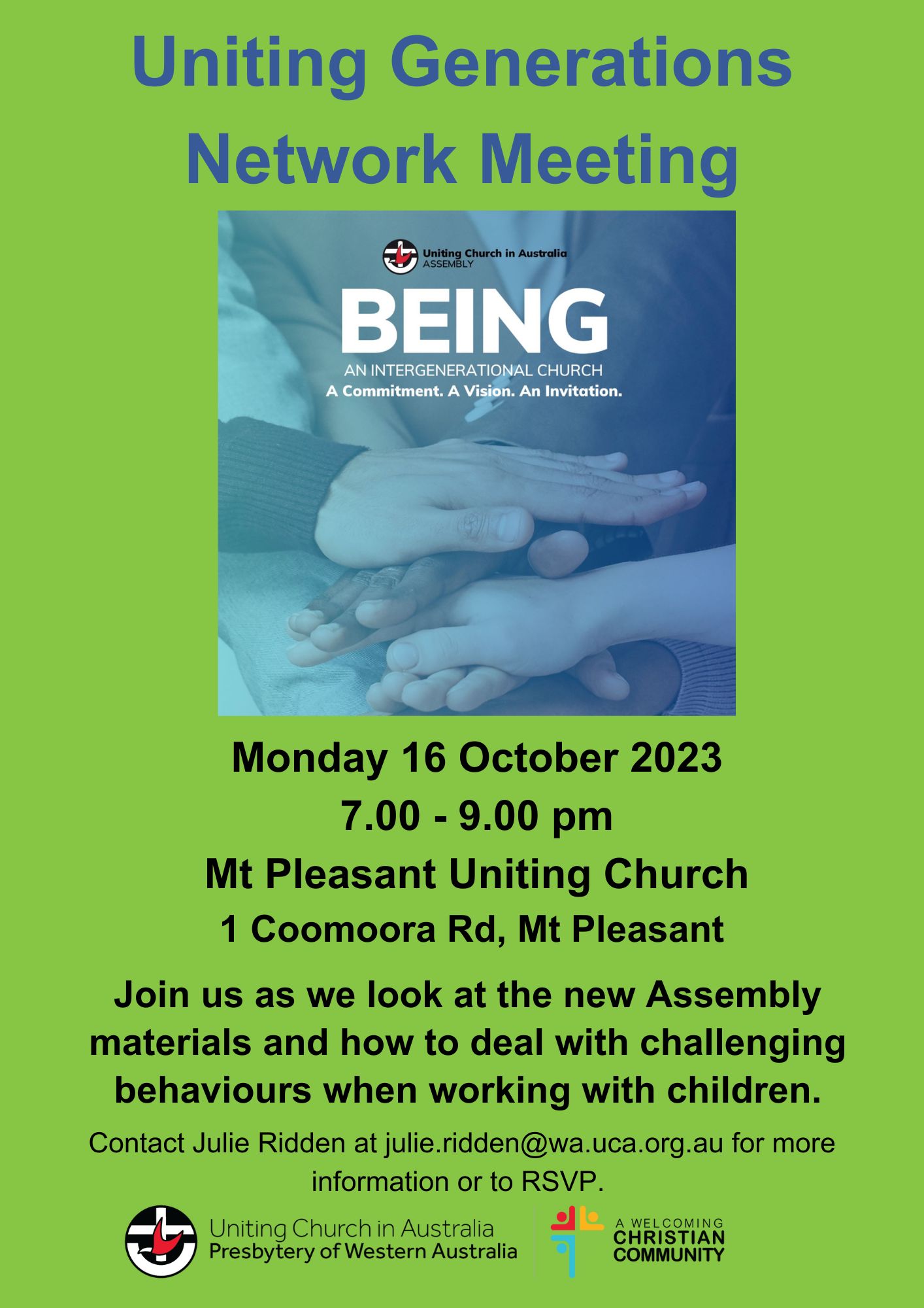 Uniting Generations Network Meeting – Uniting Church Western Australia